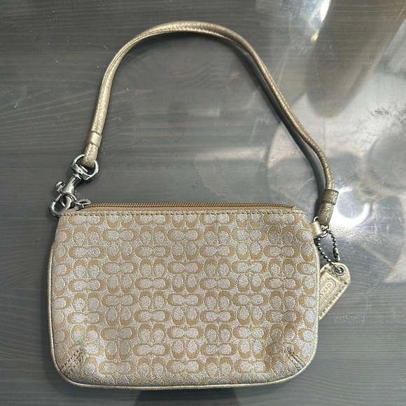 Coach | Bags | Coach Gold Clutch Wristlet Bag | Poshmark